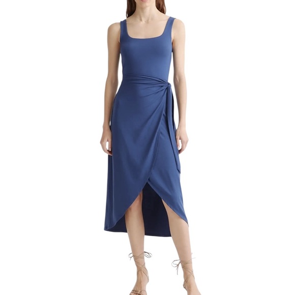 Quince | Dresses | Quince New Navy Tencel Jersey Side Tie Dress | Poshmark